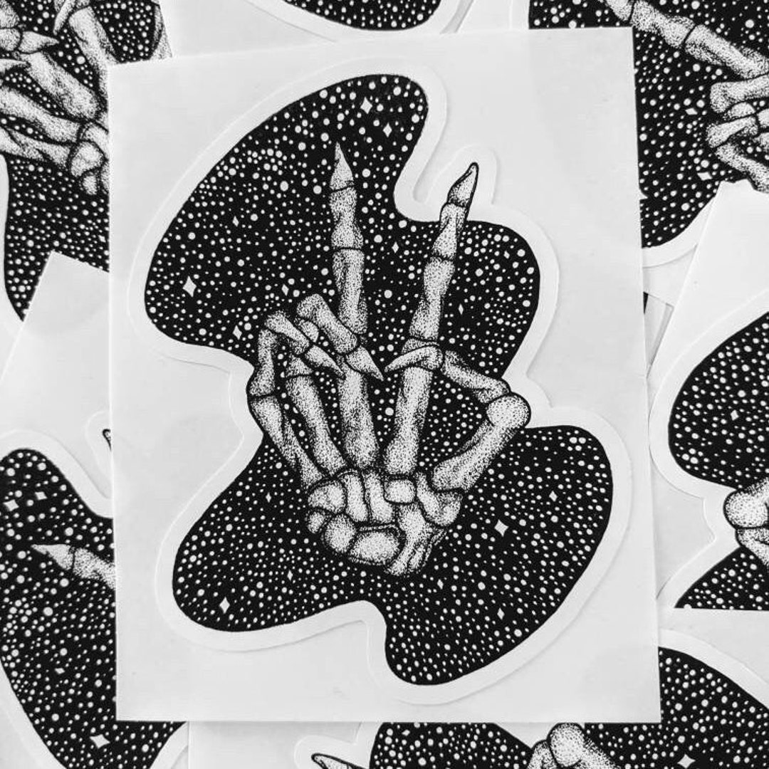 Sticker - "anatomic Peace Sign" - Hand Drawn - Large - Waterproof ...