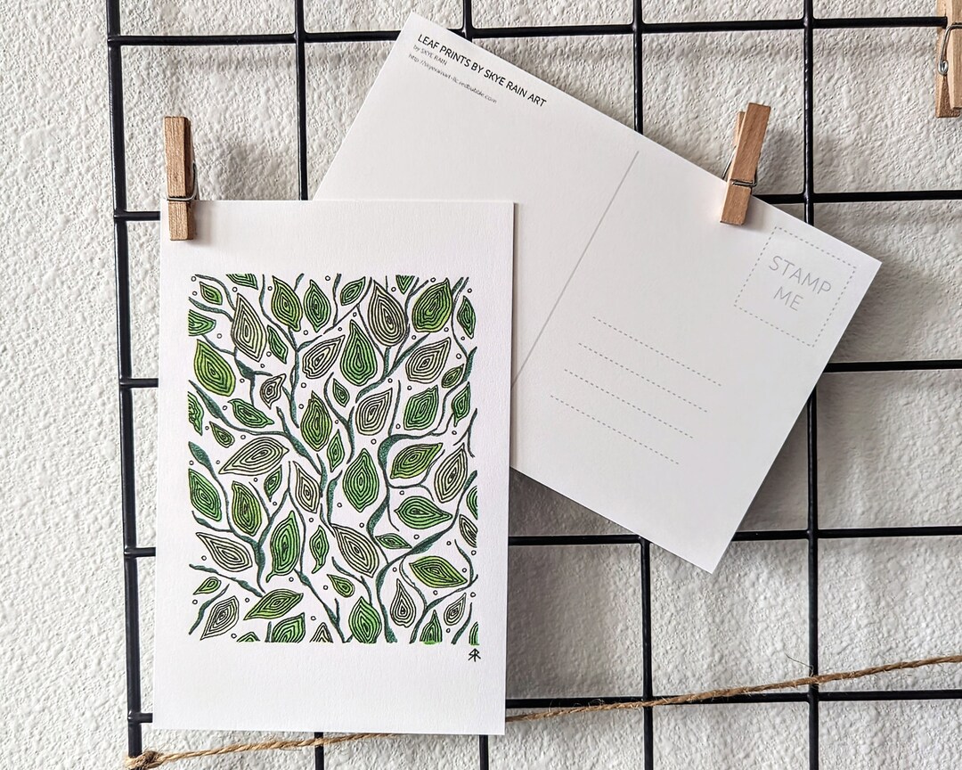 Leaf Prints Post Card by Skye Rain Art Leaves Fingerprint Forensics ...