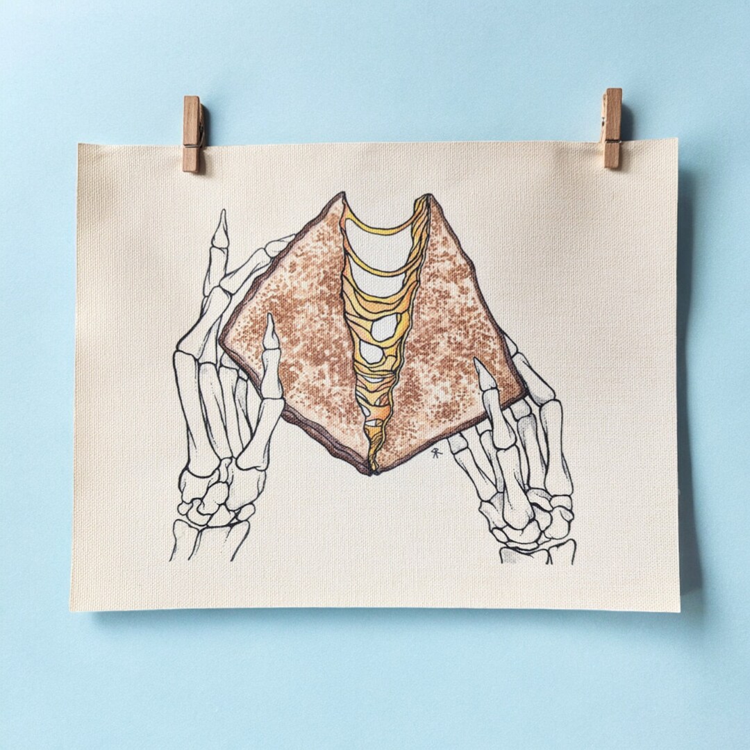 Bone Appétit Print by Skye Rain Art Canvas Watercolor Skeleton Anatomy ...