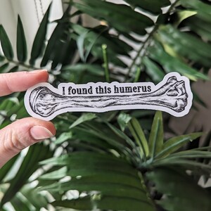 I Found This Humerus Sticker & Magnet by Skye Rain Art Puns Medical ...
