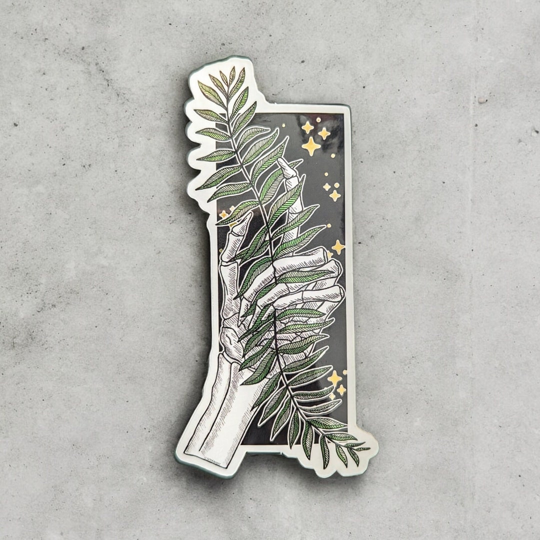 Tangled Sticker & Magnet by Skye Rain Art Skeleton Hand Seaweed Plants ...