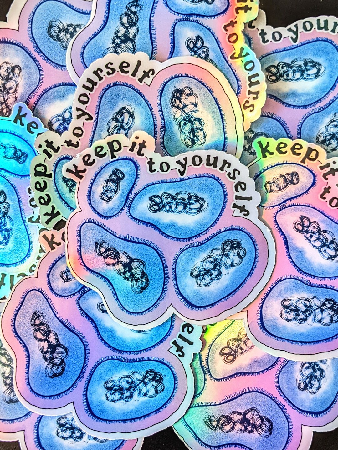 Keep It to Yourself Sticker & Magnet by Skye Rain Art Bacteria Virus ...