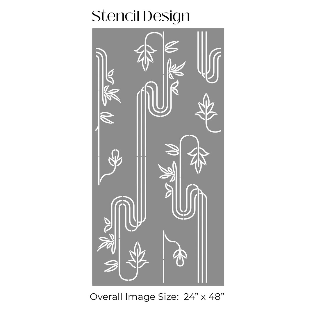 Retro Nouveau Repeating Pattern Stencil - Etsy
