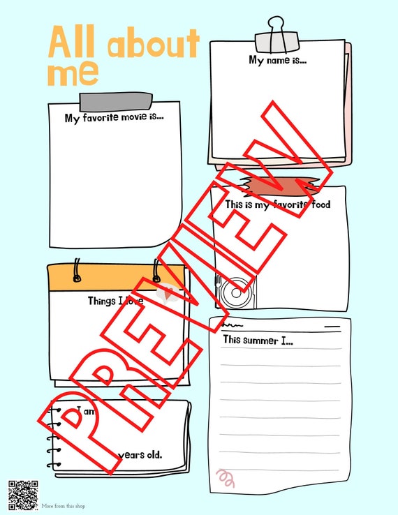 Super Simple All About Me Back to School - Etsy