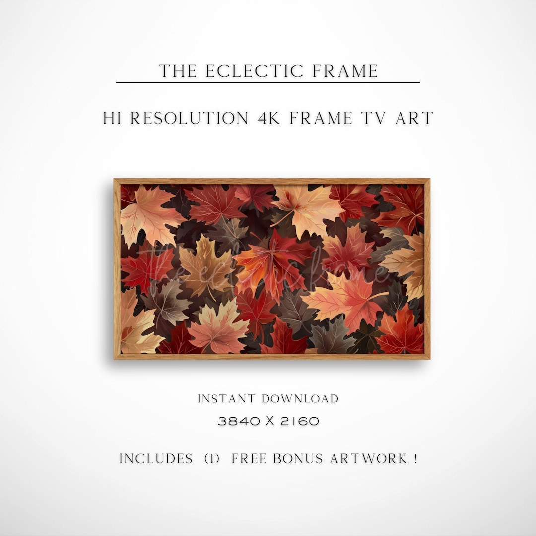 Fall Leaves Frame TV Art Digital Download, Autumn Leaves Smart TV ...