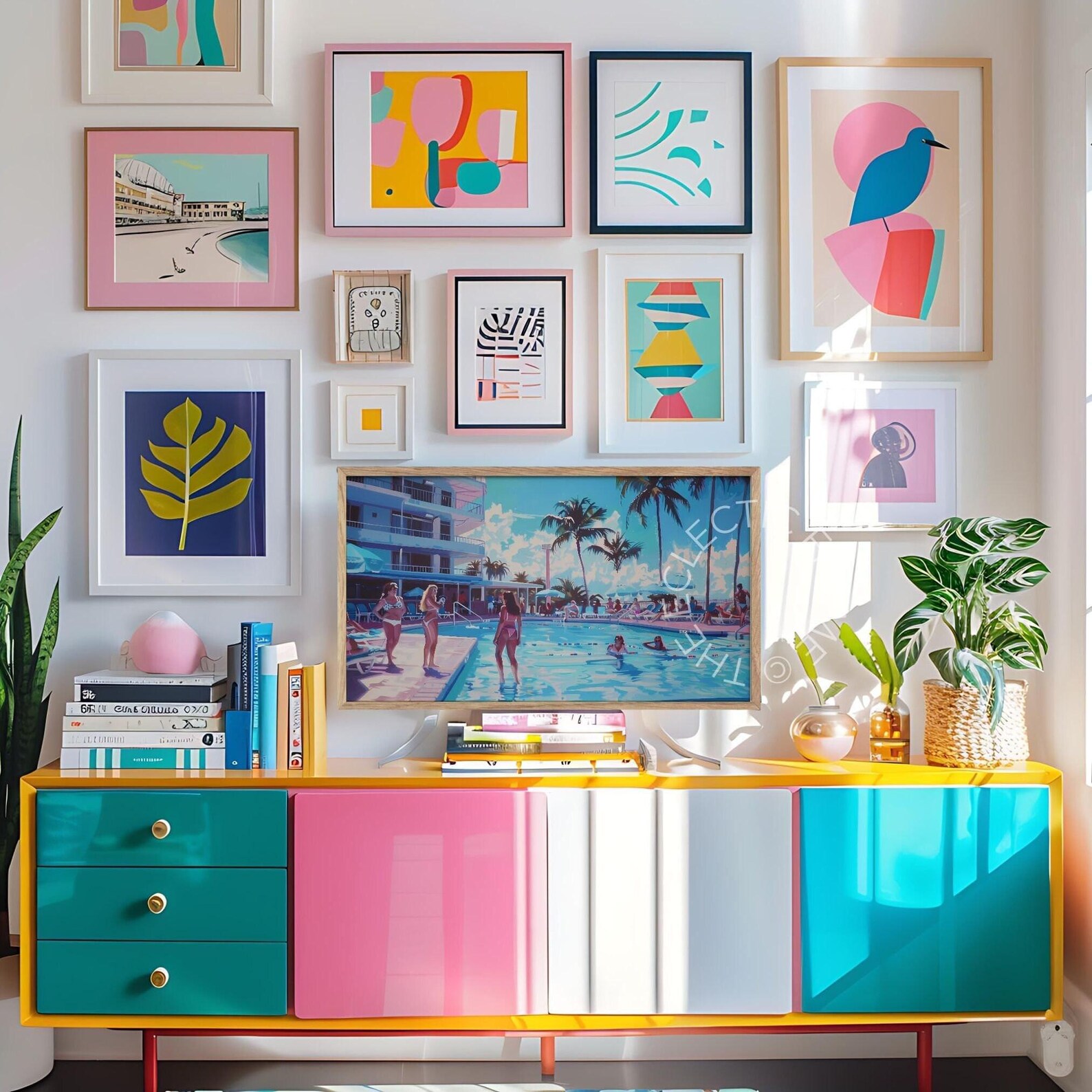 Summer Frame TV Art, Pool Party TV Screensaver, Printable Beach Wall ...