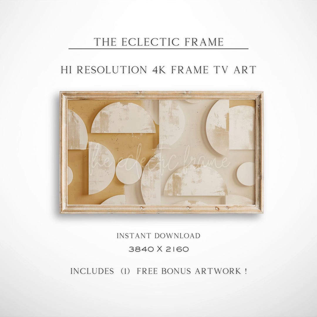 Abstract Frame TV Art, Modern Warm Tone Texture Wall Art, TV ...