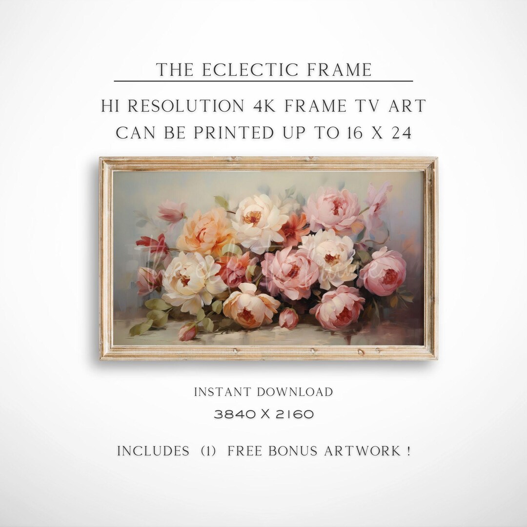 Frame TV Roses Fresco Painting Instant Downloadable Art, Victorian ...