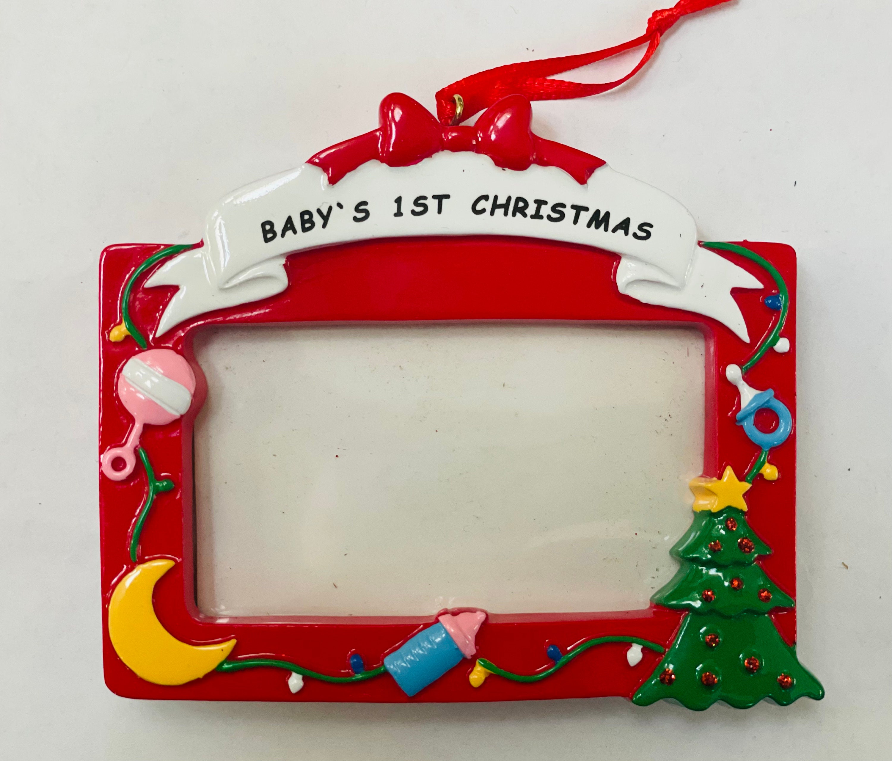 Baby’s First Christmas Picture Frame Ornaments - Etsy