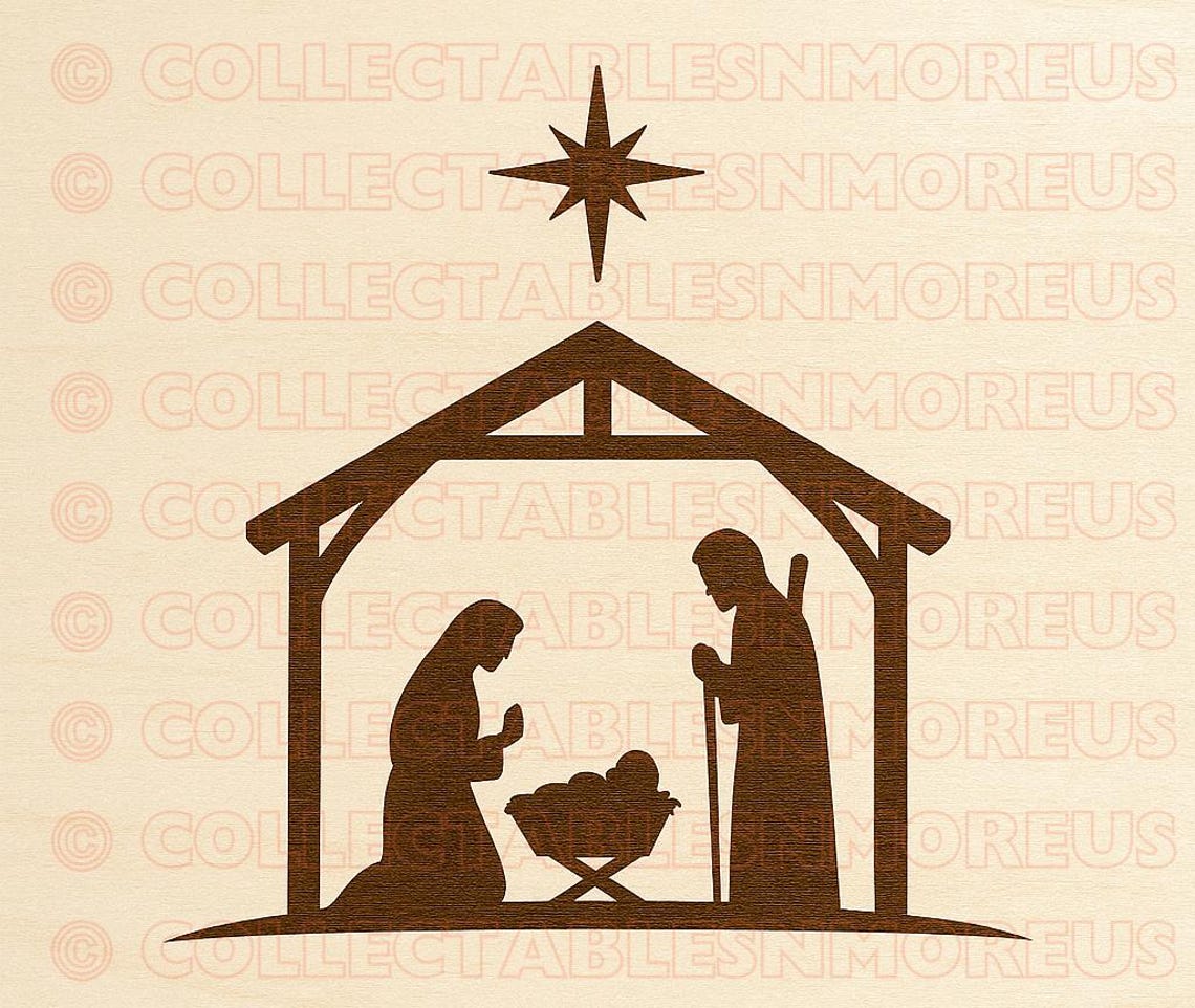 Nativity Scene Laser Engraving PNG File: Ornaments & Crafts (digital ...