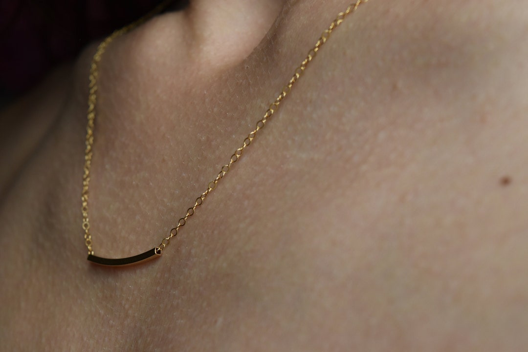 Tube Necklace, Square Tube Necklace, Gold Filled Chain, Dainty Necklace ...