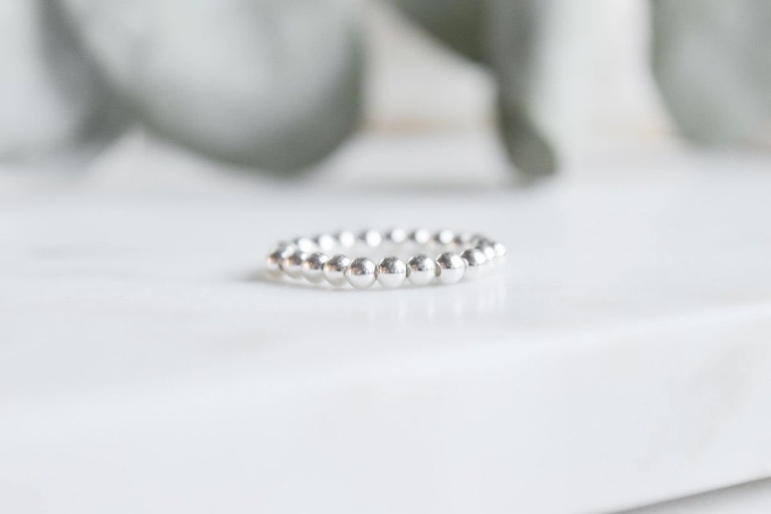 Sterling Silver Bead Ring - 3mm - Etsy