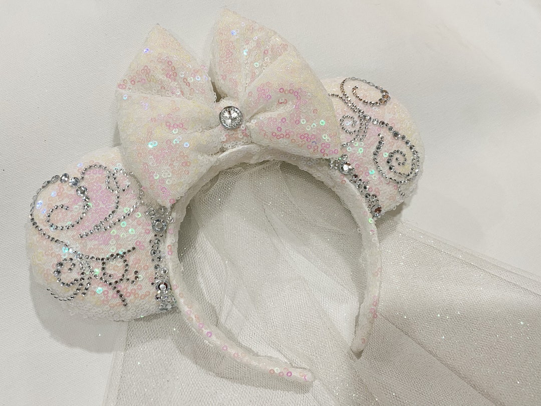 Bridal Ears, Disney Inspired Ears, Minnie Mouse Ear, Disney Bride ...