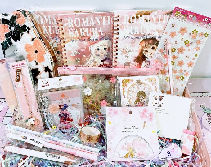 Cherry Blossom Kawaii Girl Stationery Bundle - Etsy