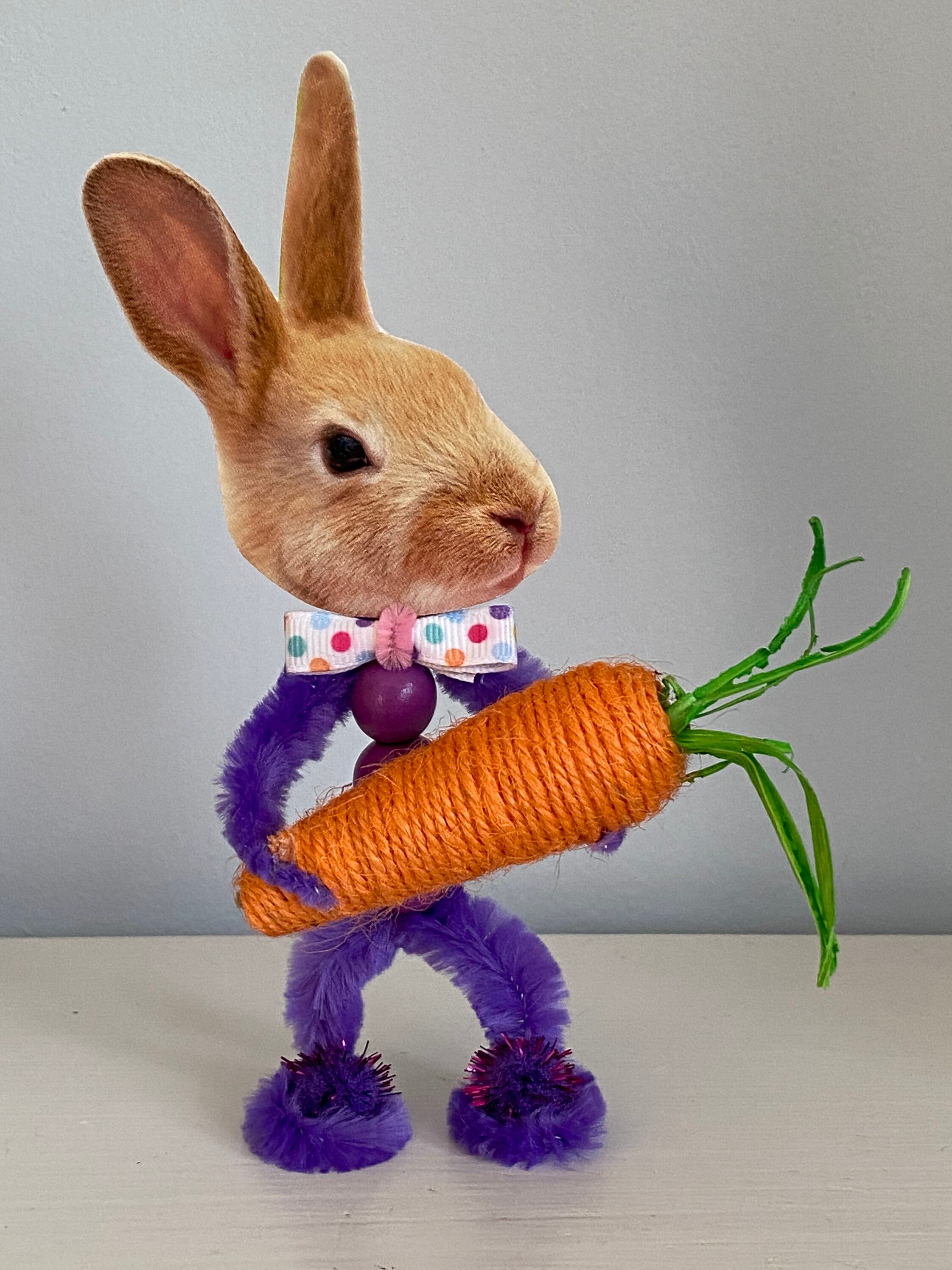 Bump Chenille Easter Bunny Rabbit Paper Doll Decoration#141 - Etsy