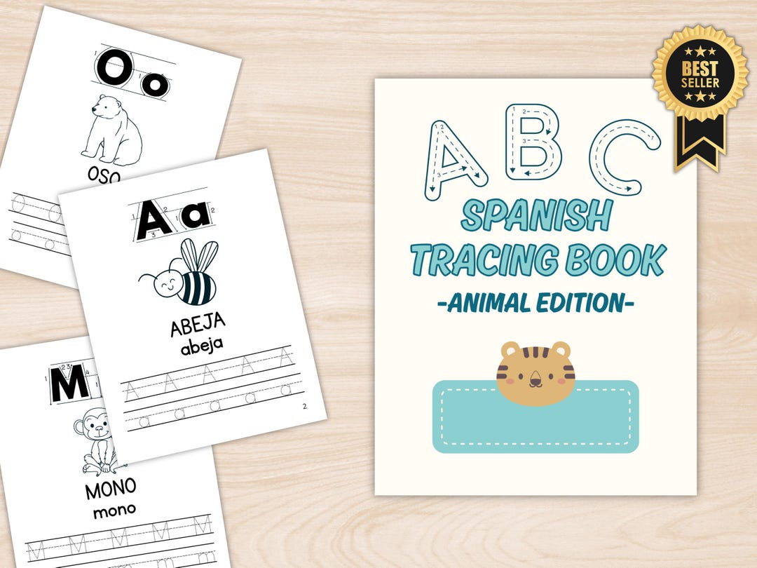 Spanish Alphabet Tracing Book | Animal Theme | Printable Preschool ...