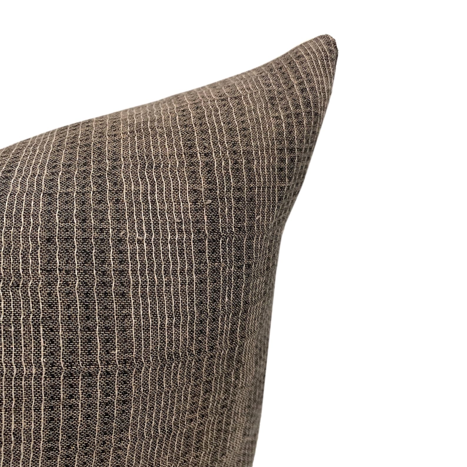 ASHER Dark Brown Striped Pillow Cover, Earthy Brown Neutral Pillow ...