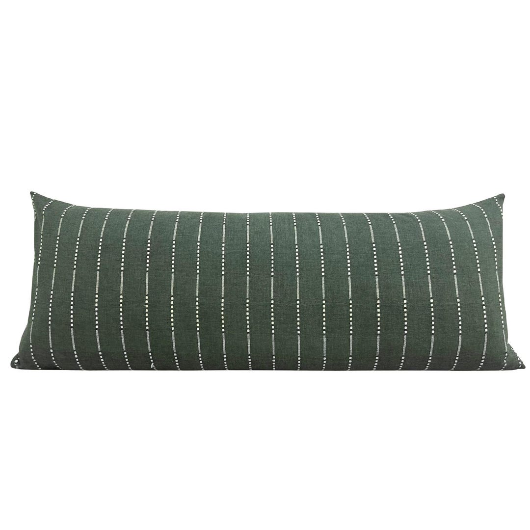 BERKLEY GREEN || Green With White Stripes Pillow Cover, Vintage Green ...