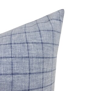 EMMETT || Blue Checkered Pillow Cover, Blue Striped Pillow, Farmhouse ...