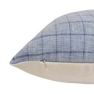 EMMETT || Blue Checkered Pillow Cover, Blue Striped Pillow, Farmhouse ...