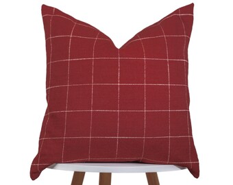 Red Check Pillow - Etsy