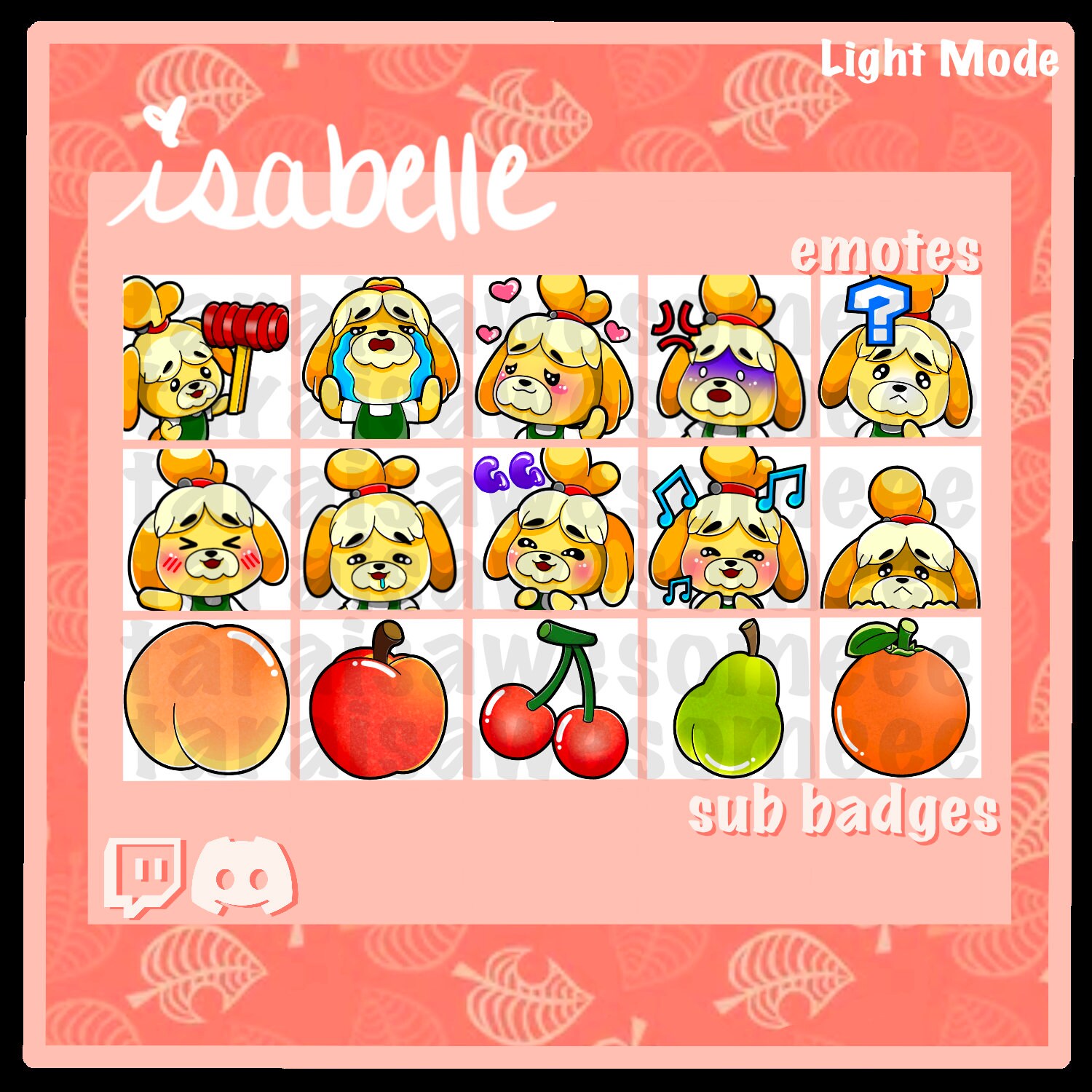 Isabelle Emote and Sub Badge Pack - Etsy