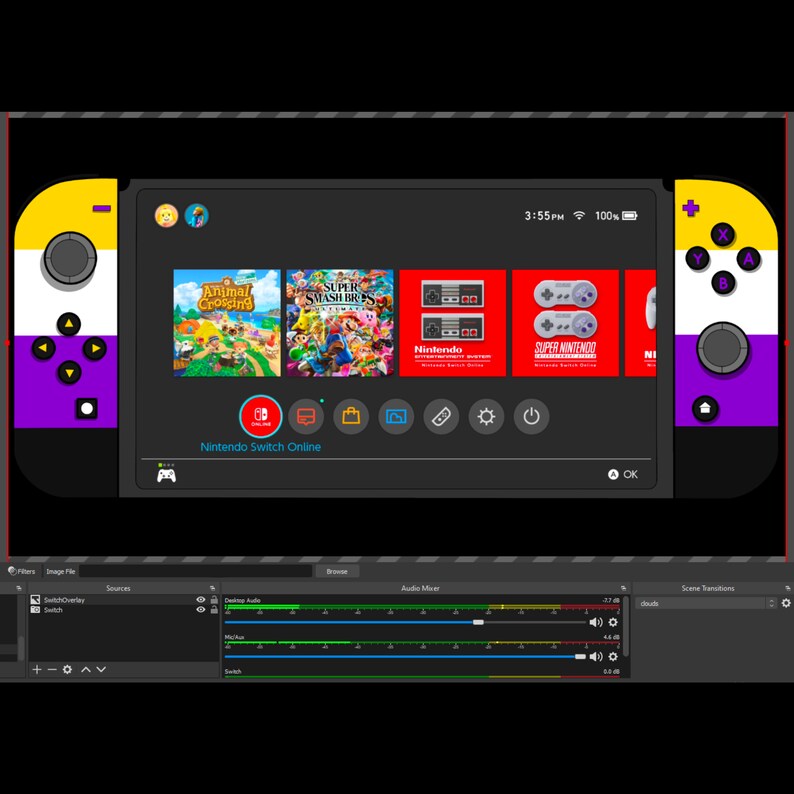 Switch Overlay (streaming Asset)- Non-binary Pride (OBS and SLOBS ...