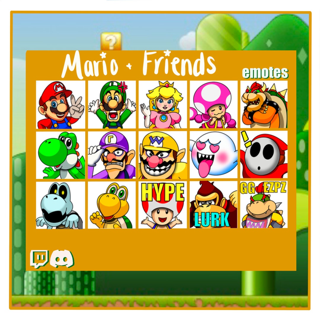 Mario and Friends Emote Pack (emotes Only) - Etsy