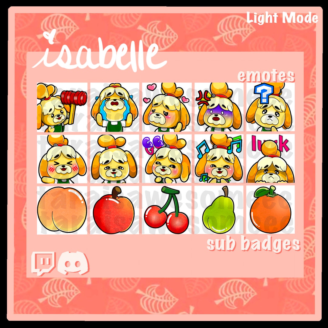 Isabelle Emote and Sub Badge Pack - Etsy