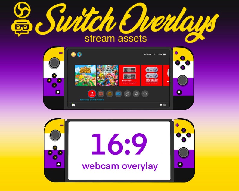 Switch Overlay (streaming Asset)- Non-binary Pride (OBS and SLOBS ...