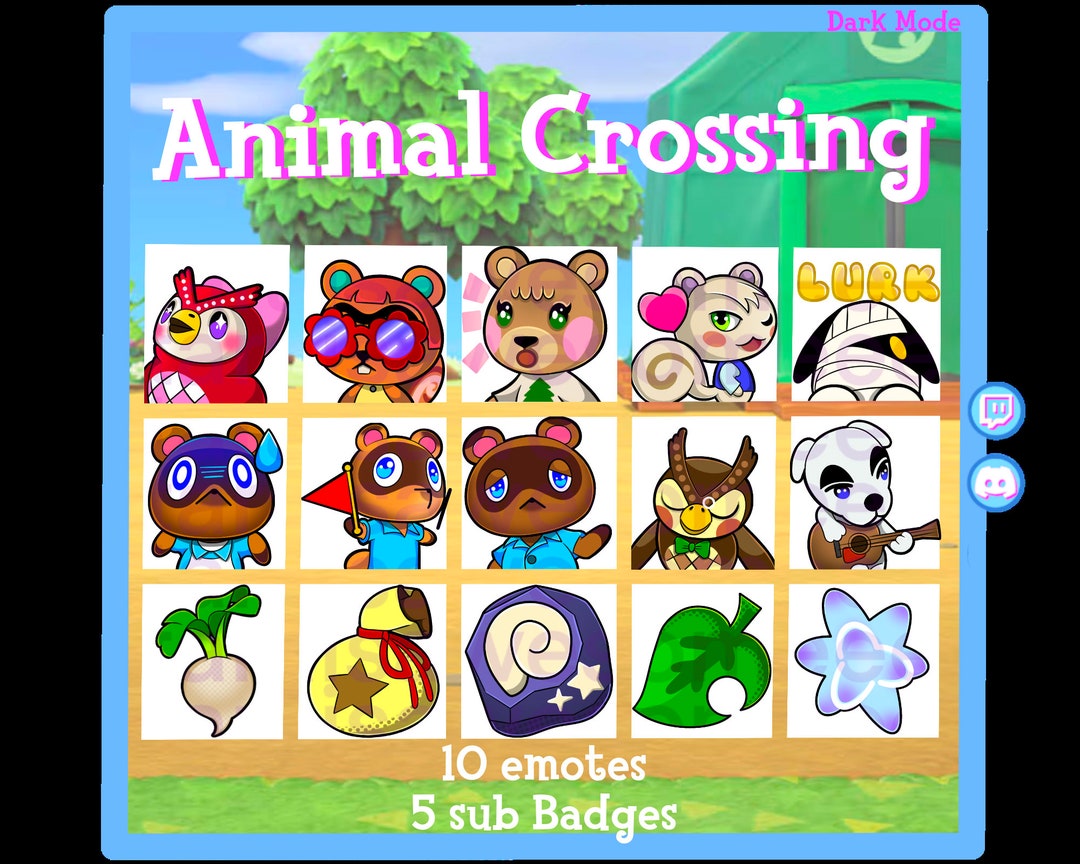 Animal Crossing Emote and Sub Badge Pack - Etsy