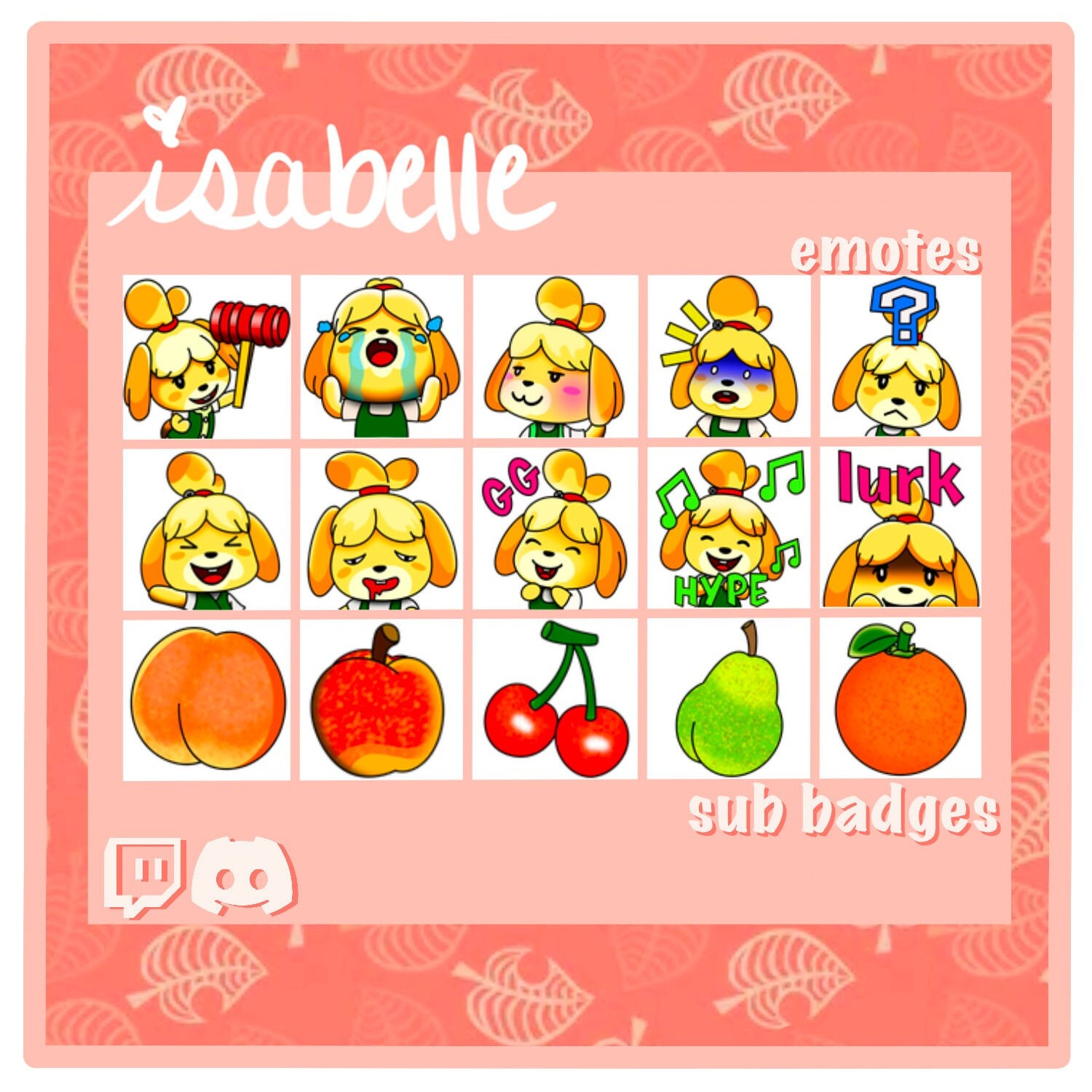 Isabelle Emote and Sub Badge Pack - Etsy