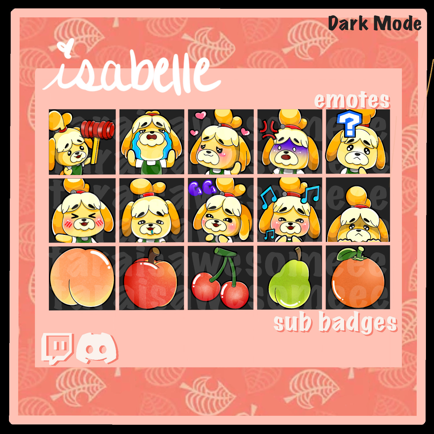 Isabelle Emote and Sub Badge Pack - Etsy