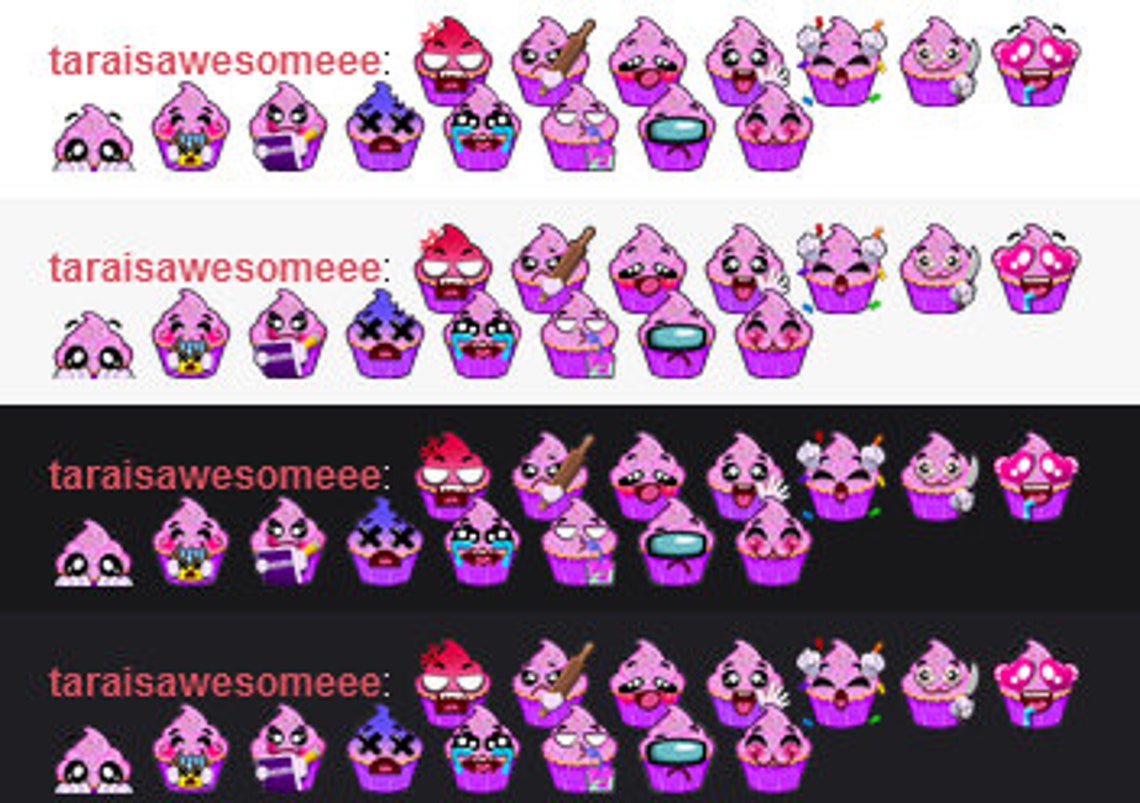 Cupcake Twitch and Discord Emotes! - Etsy