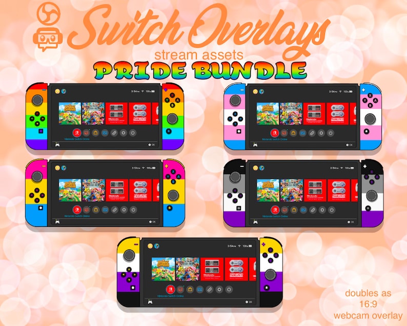 Switch Overlay BUNDLE! (streaming Assets)- Pride Collection (OBS and ...