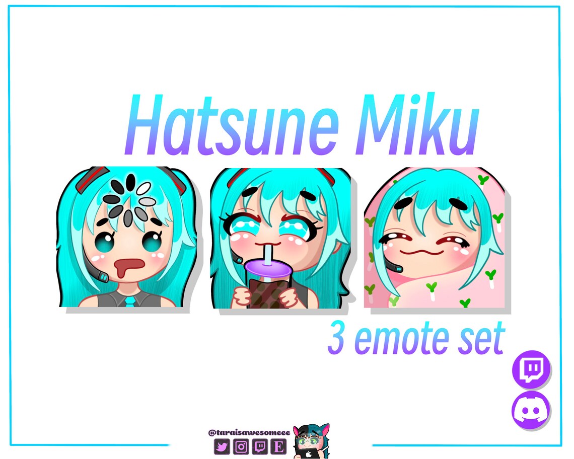 Hatsune Miku Emotes twitch AND Discord Friendly - Etsy