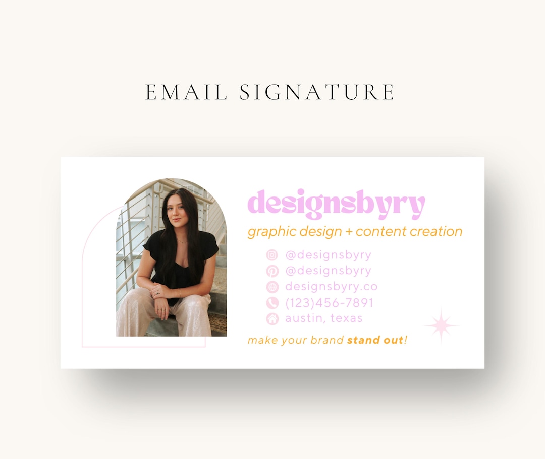 Colorful Email Signature, Fun Email Signature Design Modern Editable ...