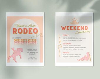 Last Rodeo Cowgirl Bachelorette Party Invitation - Etsy