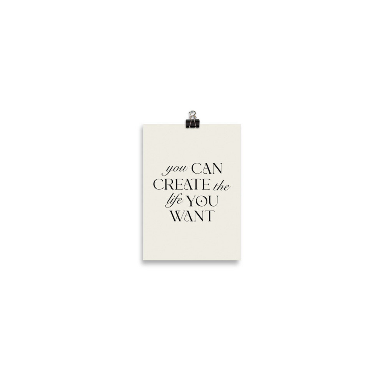 Create the Life You Want Poster, Neutral Aesthetic Quote Wall Art, Wall ...