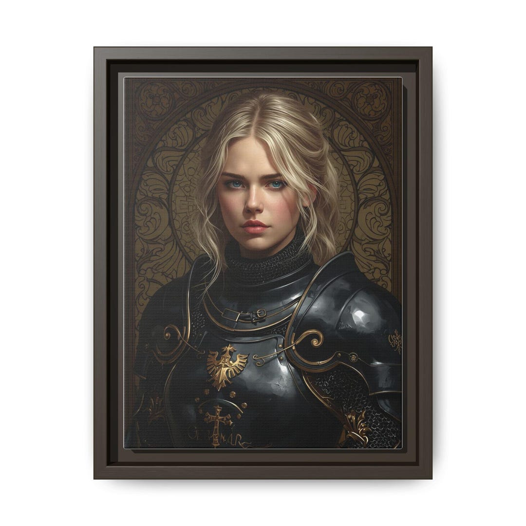 Portrait of a Medieval Knight in Augsburg, Bavaria, Framed Matte Canvas ...