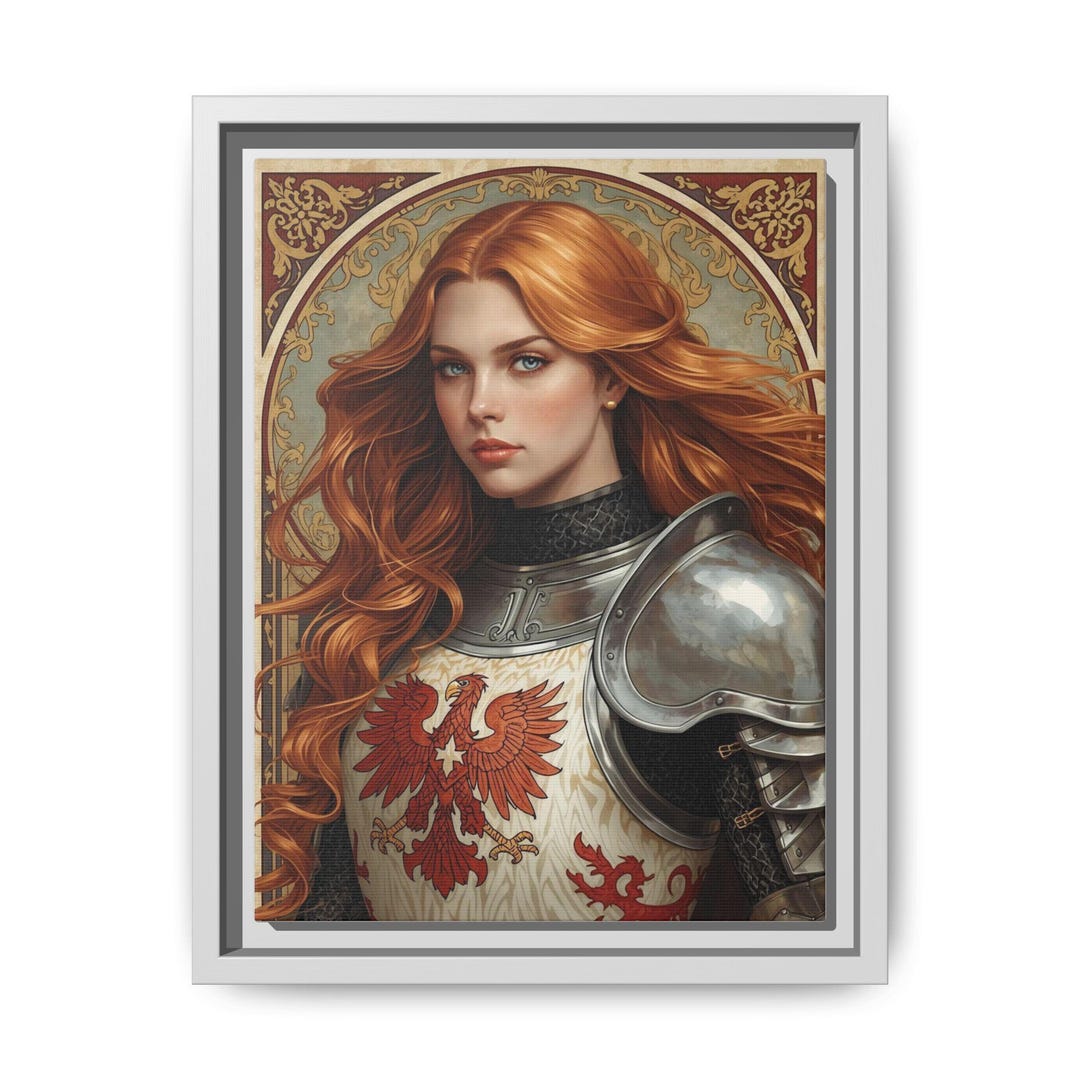 Portrait of a Medieval Knight in Gdansk, Poland, Framed Matte Canvas AI ...