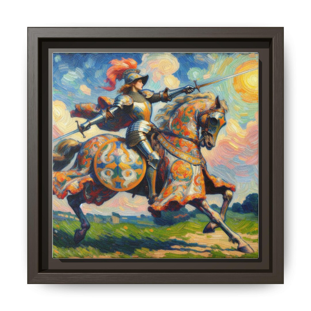 Fantasy Dream Knight Framed Canvas AI Print Vibrant, Home Gallery, Gift ...