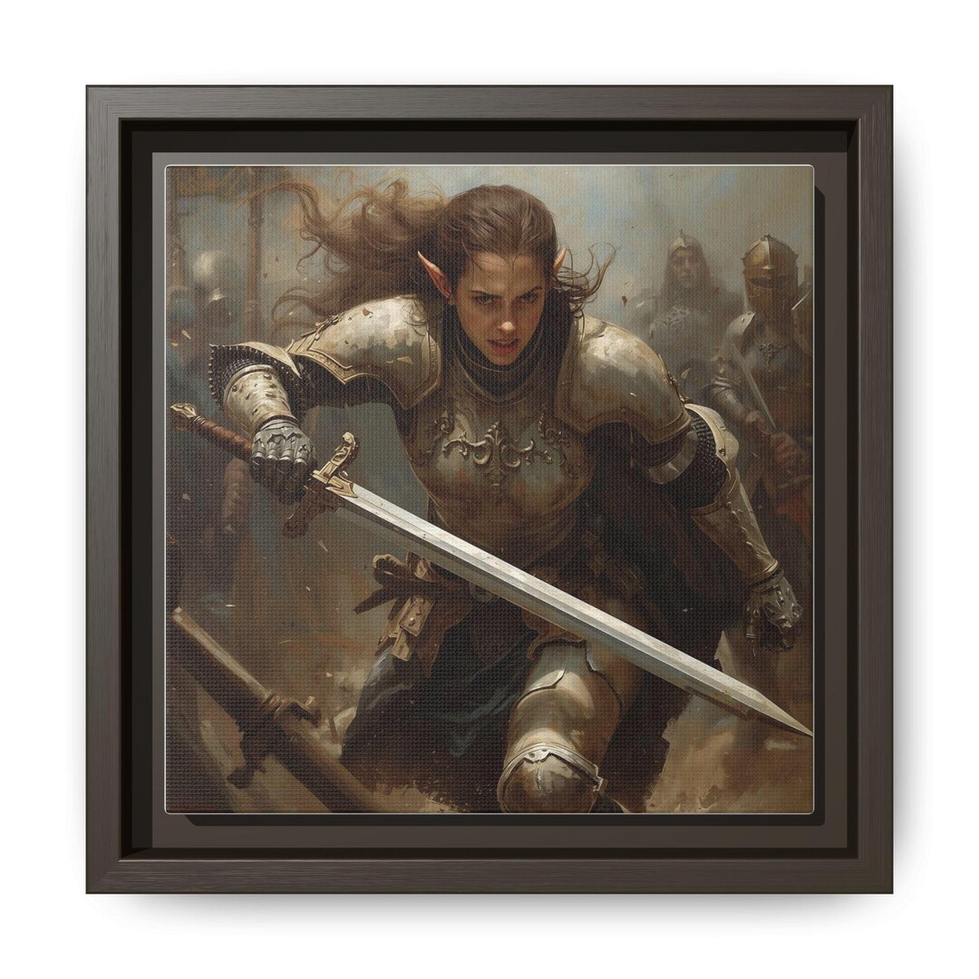Galadriel Framed Matte Canvas AI Art Print - Epic Fantasy, Knight, LOTR ...