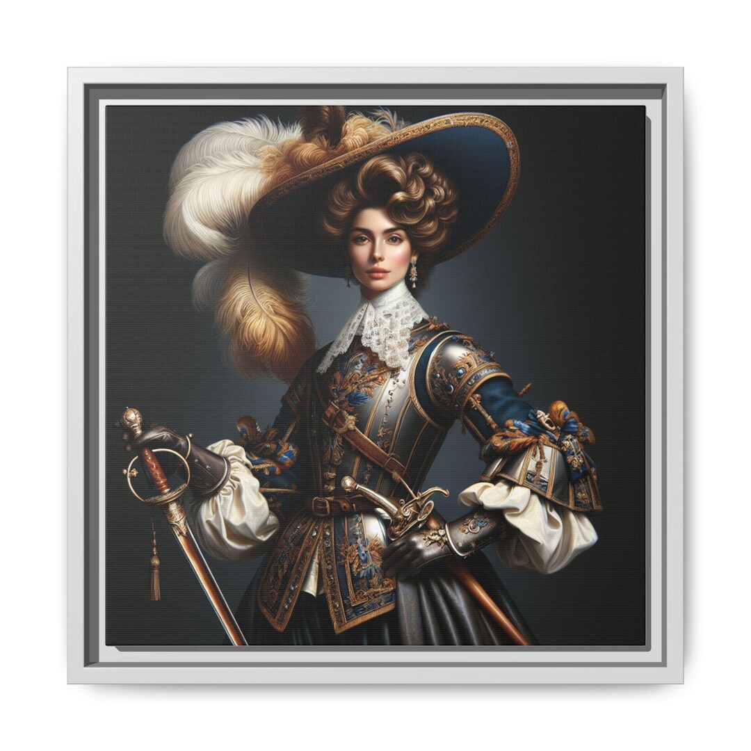 Lady Musketeer of France Framed Matte Canvas AI Art Print - Regal ...