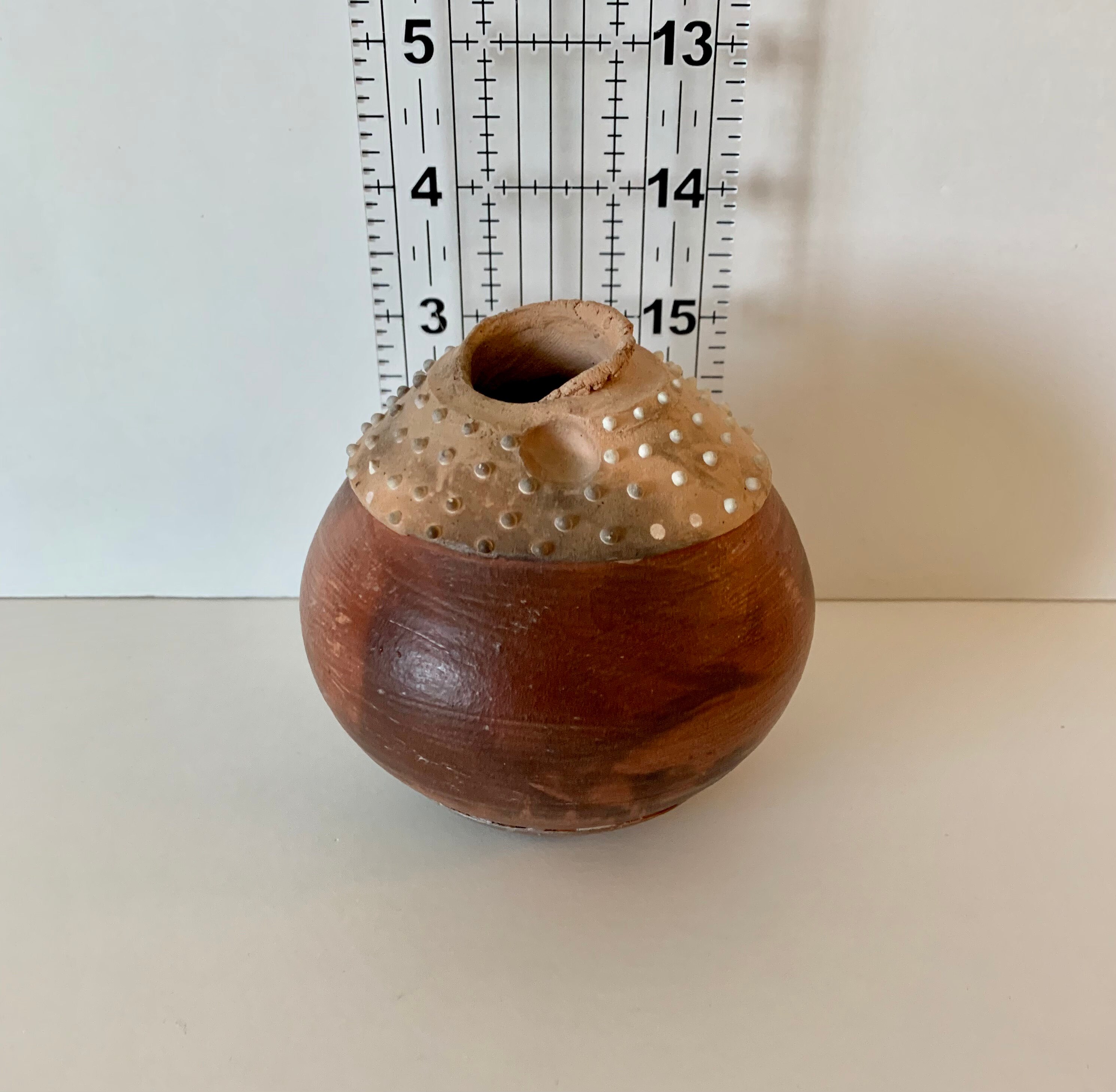 Vintage Jeri Burdick Art Pottery pod Vase Organic Red Globe - Etsy