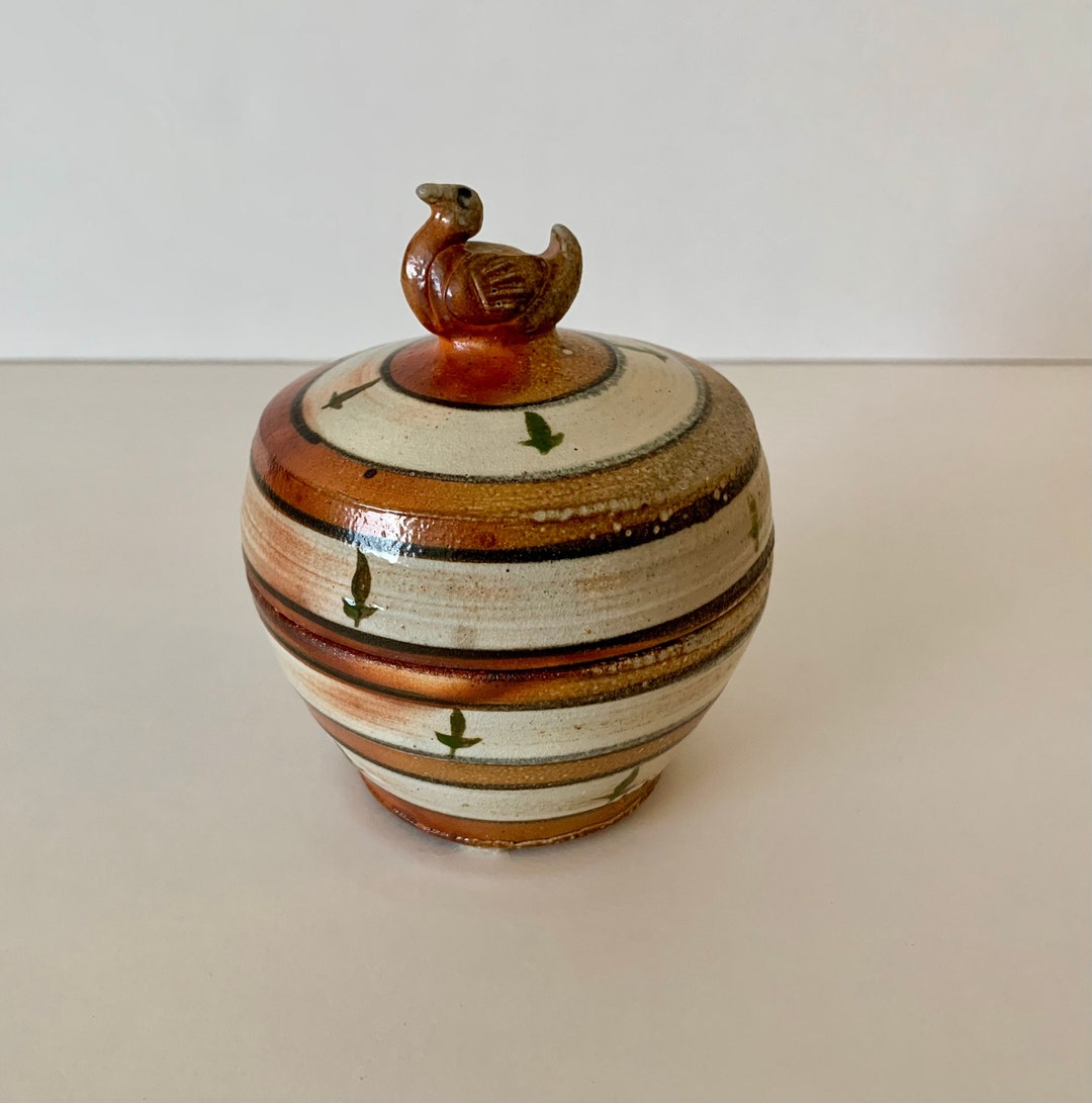 Vintage Art Pottery Goose Finial Covered Sugar Bowl George - Etsy