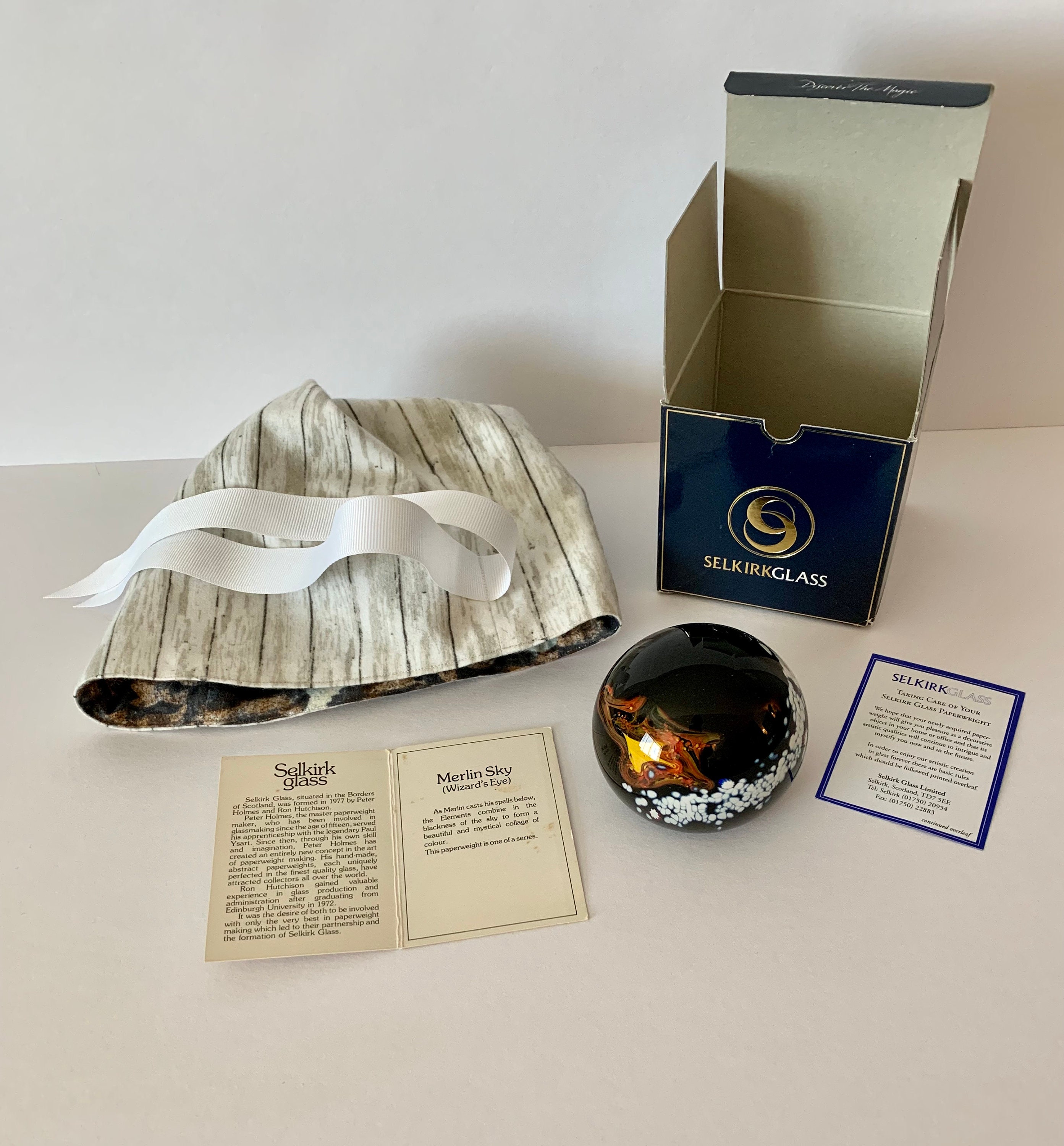 Selkirk Glass Merlin Sky Large Glass Paperweight Wizards Eye Selkirk Scotland 1983 - Etsy UK
