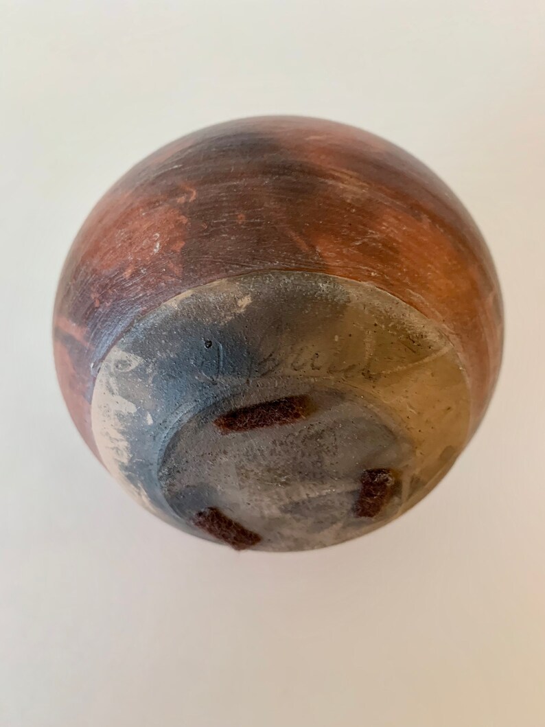 Vintage Jeri Burdick Art Pottery pod Vase Organic Red Globe - Etsy