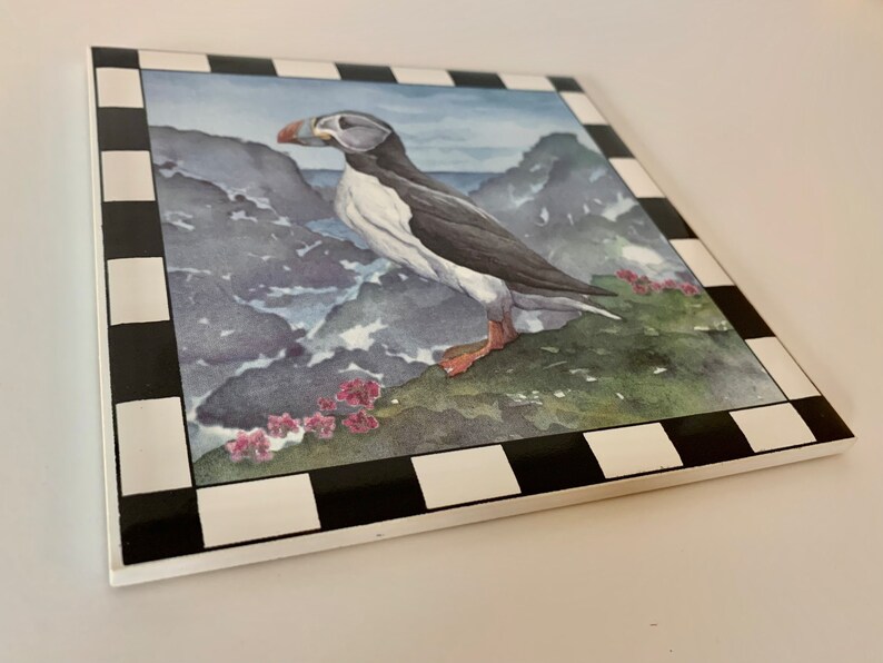 Vintage H and R Johnson Puffin Tile Scottish Wildlife the Original Tile ...