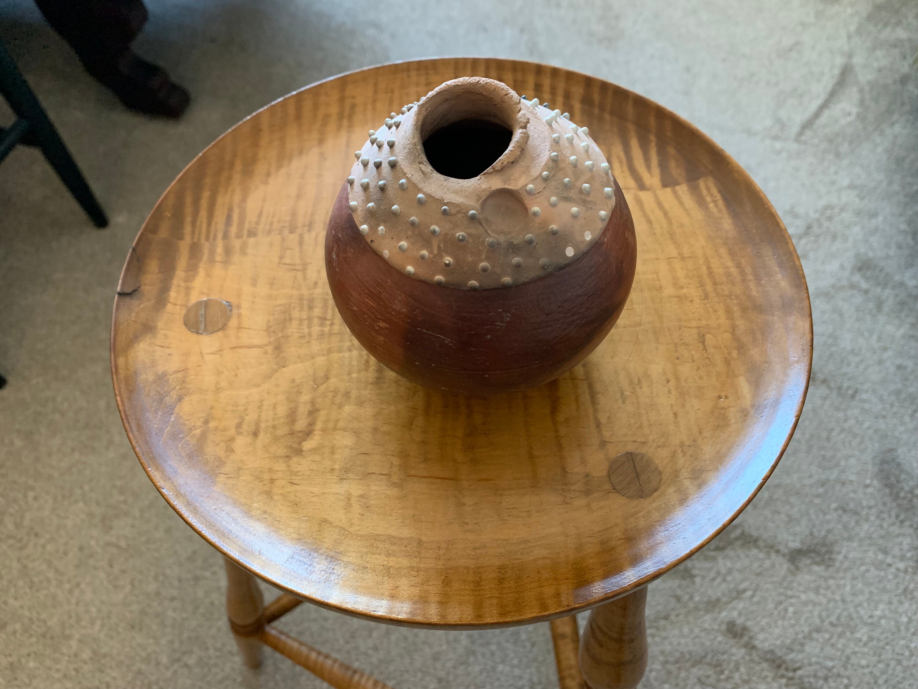 Vintage Jeri Burdick Art Pottery ‘pod’ Vase Organic Red Globe Form Wood ...